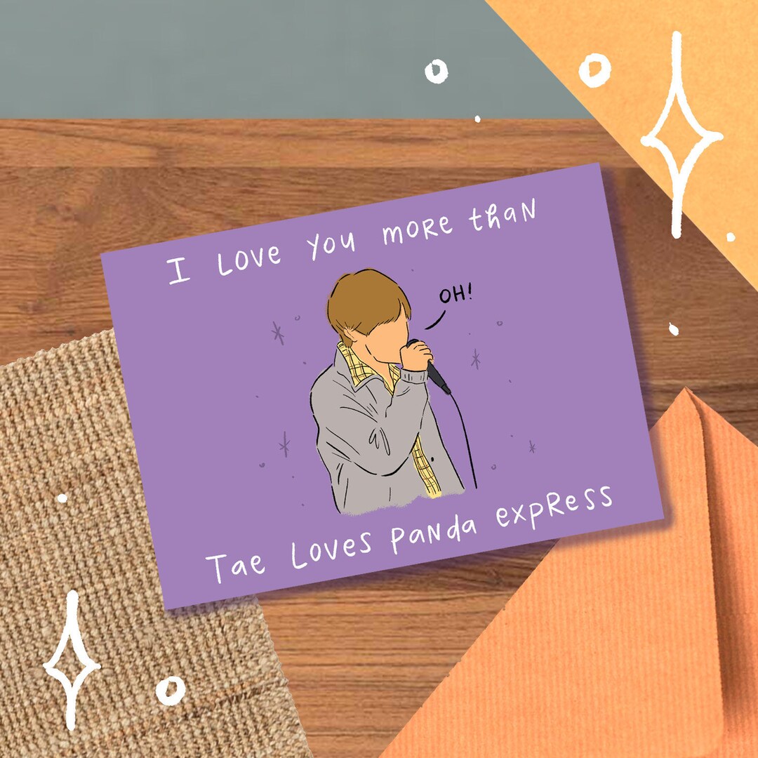 V Panda Express Card/print, Minimal Funny Love Taehyung - Etsy