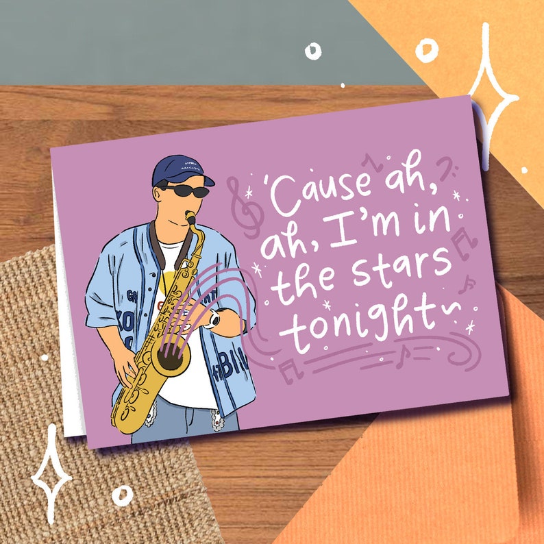 RM Saxophone Card/print, Birthday Grad Congrats Friendship Love Namjoon ...