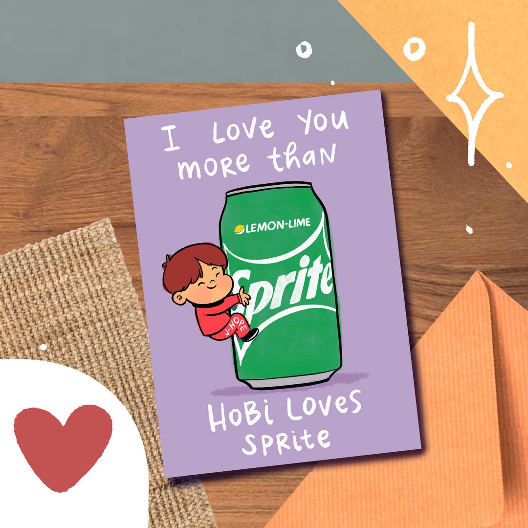 BTS J-hope Sprite Valentine's Day Card/print, Cute Love Hobi Tiny Tan ...