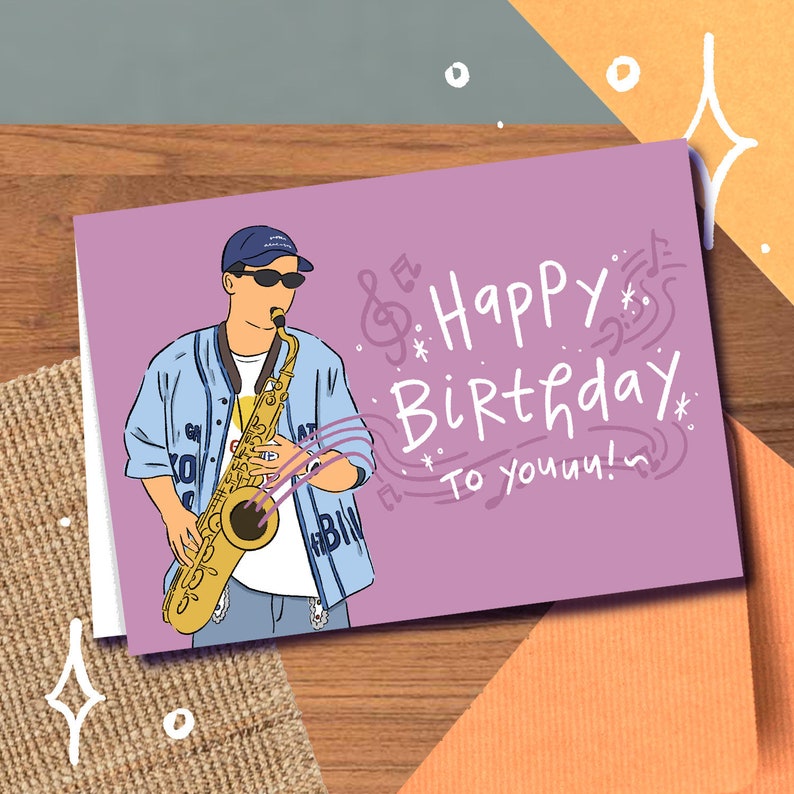 RM Saxophone Card/print, Birthday Grad Congrats Friendship Love Namjoon ...