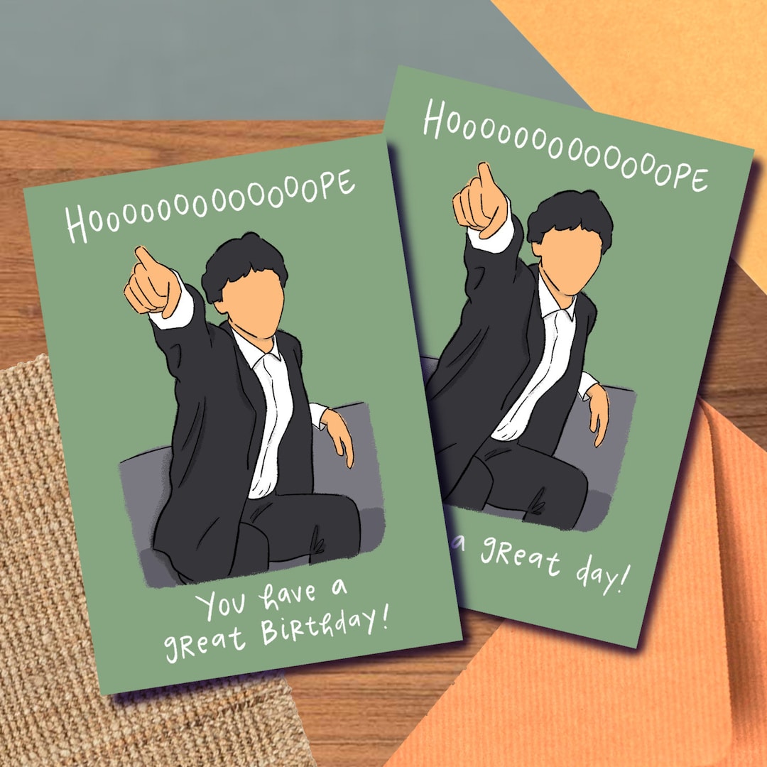 Suga "hooope" Meme Card/print, Minimal Birthday Generic Love Thank ...