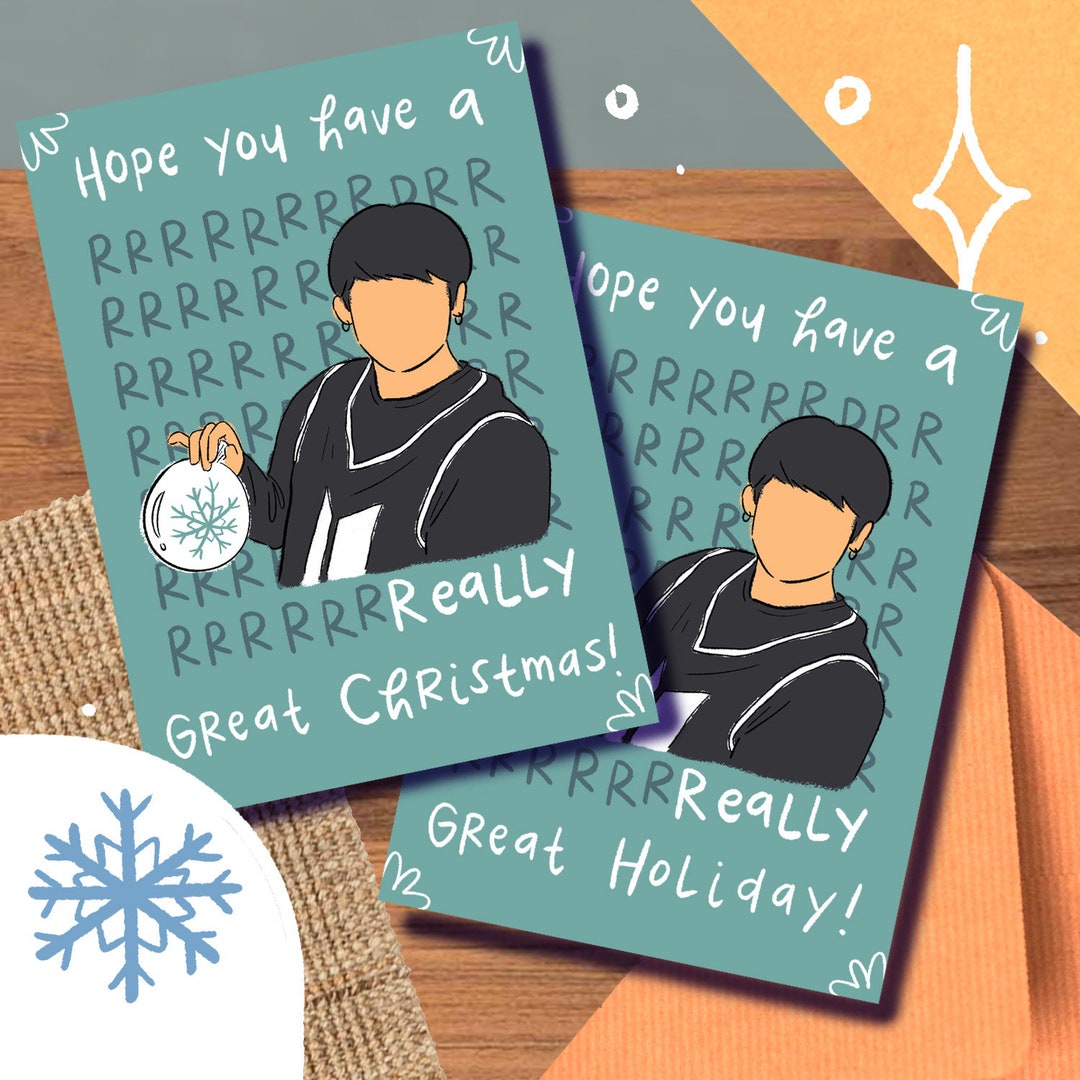Jungkook "rrrrap Monster" Holiday Card, Christmas Hanukkah Kwanzaa Gift ...