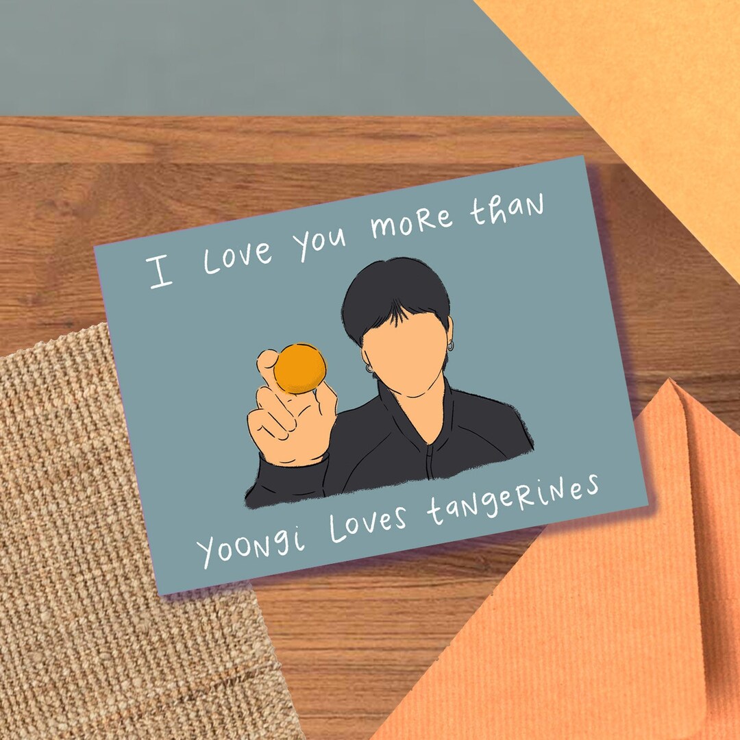 BTS Suga Tangerine Card/print, Minimal Love - Etsy