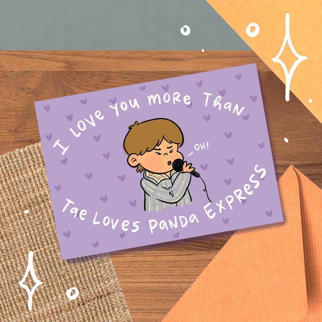 V Panda Express Card/print, Cute Funny Love Taehyung - Etsy