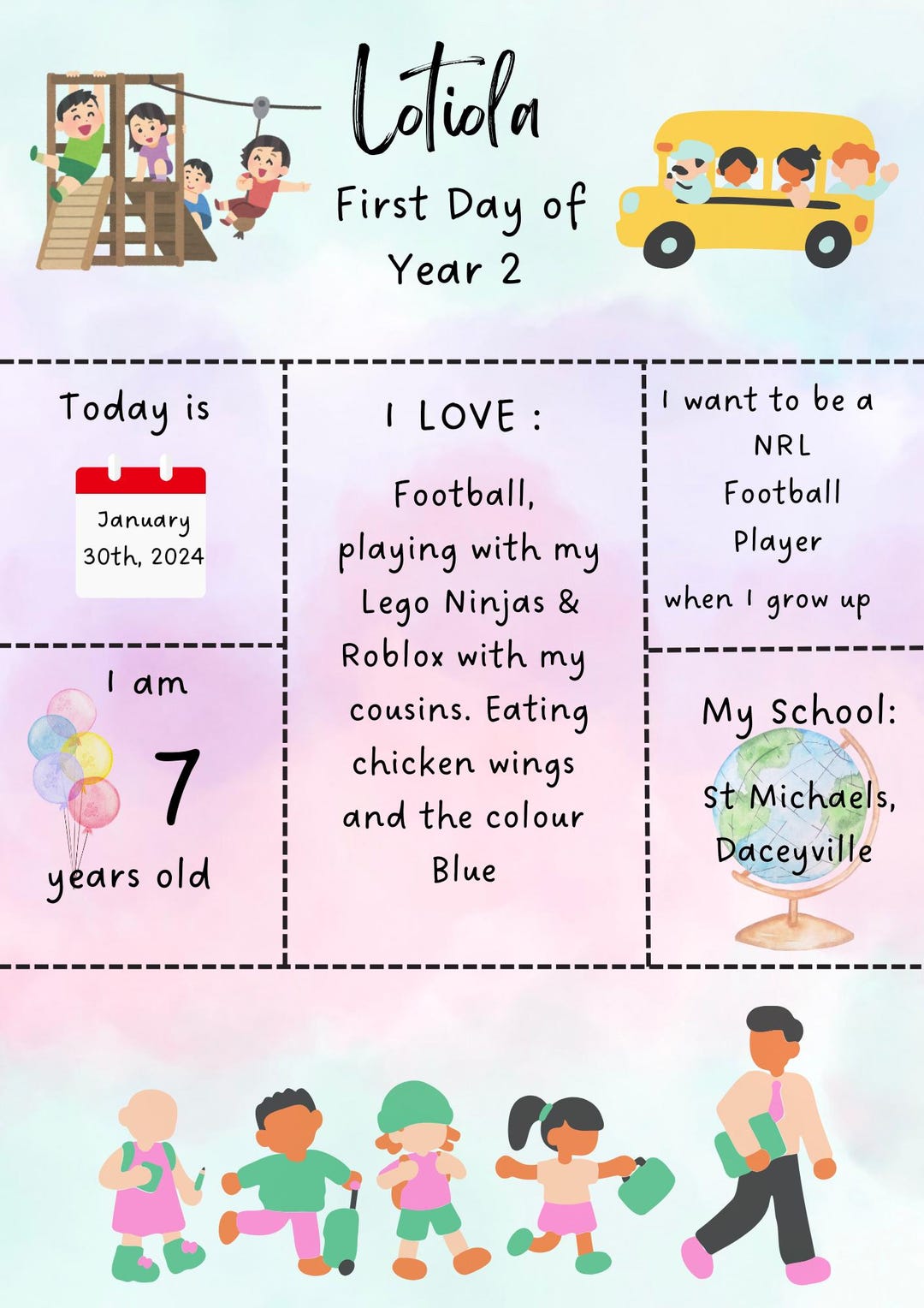 Pastel First Day of School Digital Download - Etsy