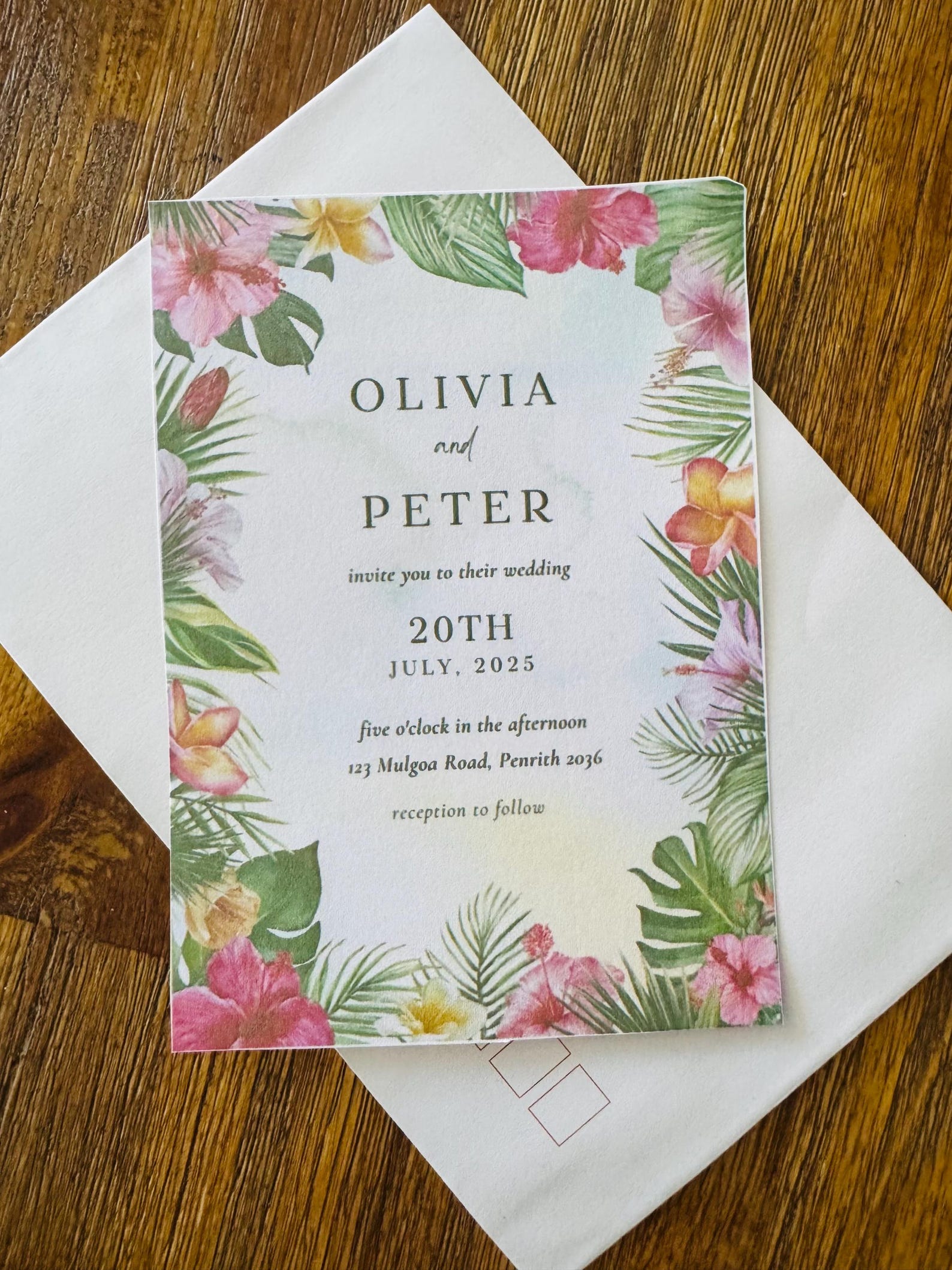 Tropical Wedding Editable Invitation - Etsy