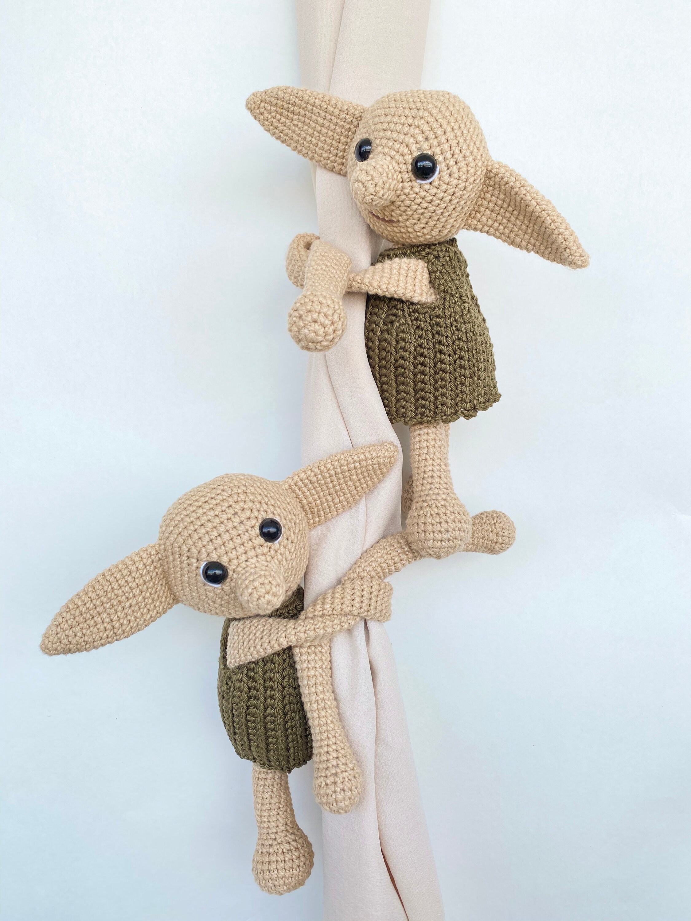 Crochet Dobby Curtain Tie ,dobby Curtain Holder, Amigurumi Curtain ...
