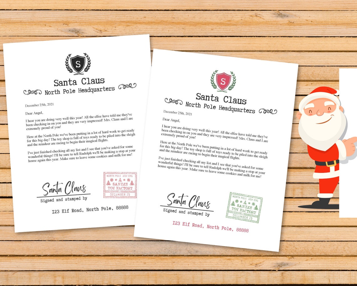 Editable Letter From Santa Claus Editable PDF Personalized Letter From ...