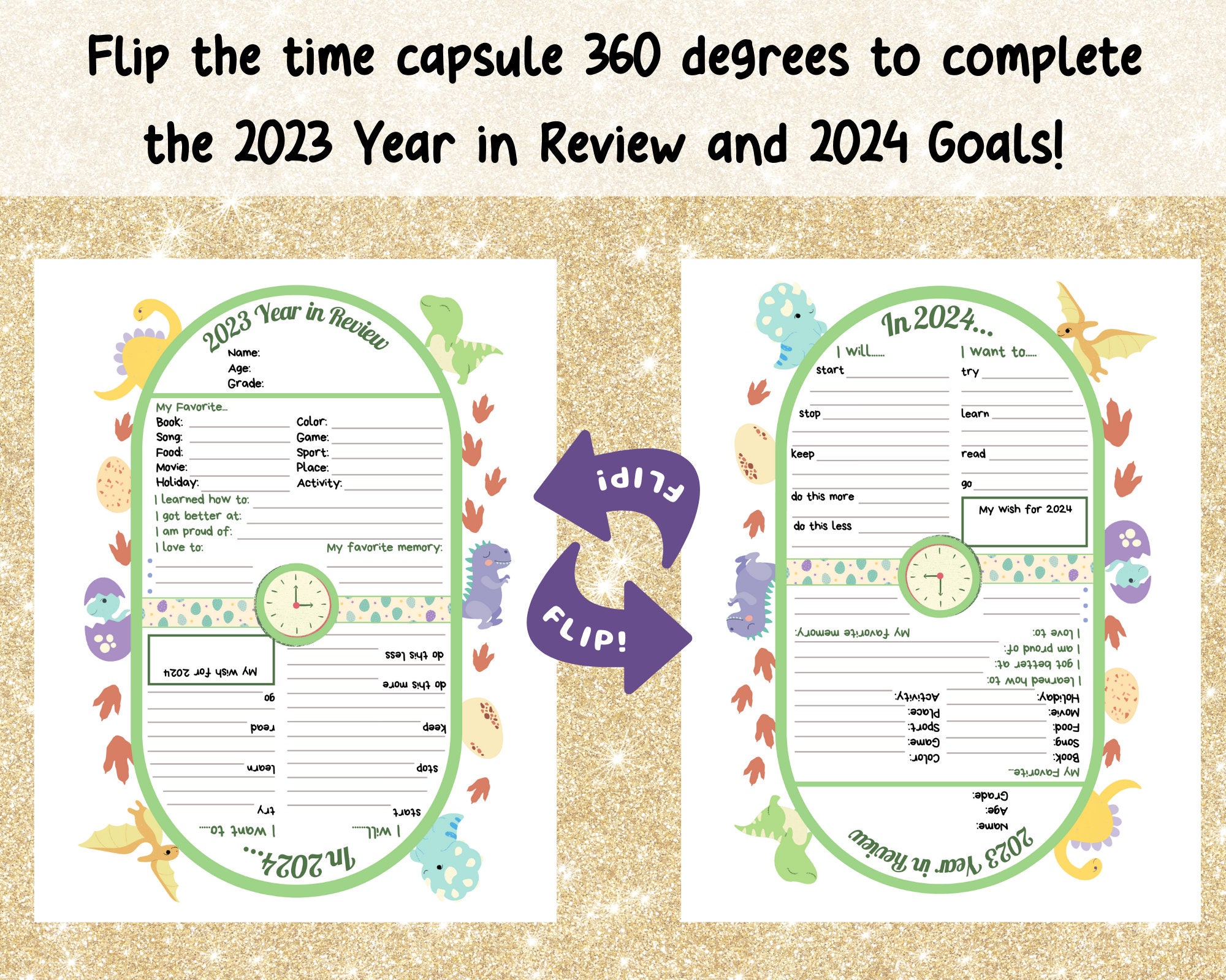 2023 Kids Time Capsule Printable | 2024 New Years Resolution | Kids ...