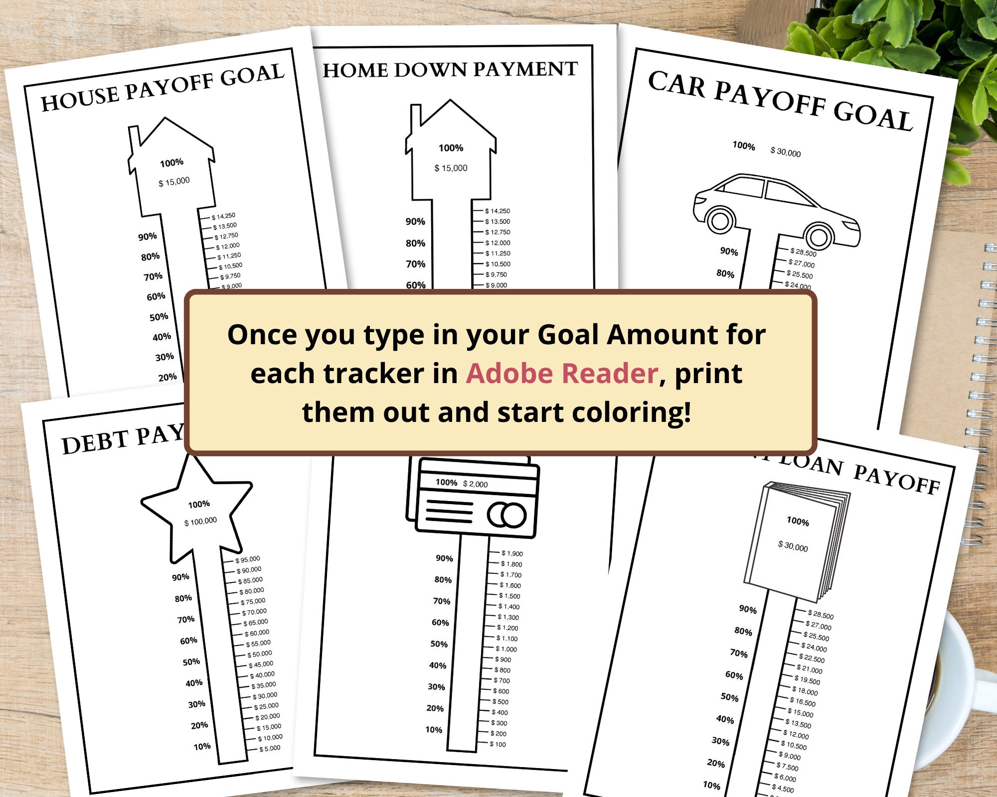 Debt Tracker BUNDLE | Printable Debt Thermometer Bundle | Debt Payoff ...