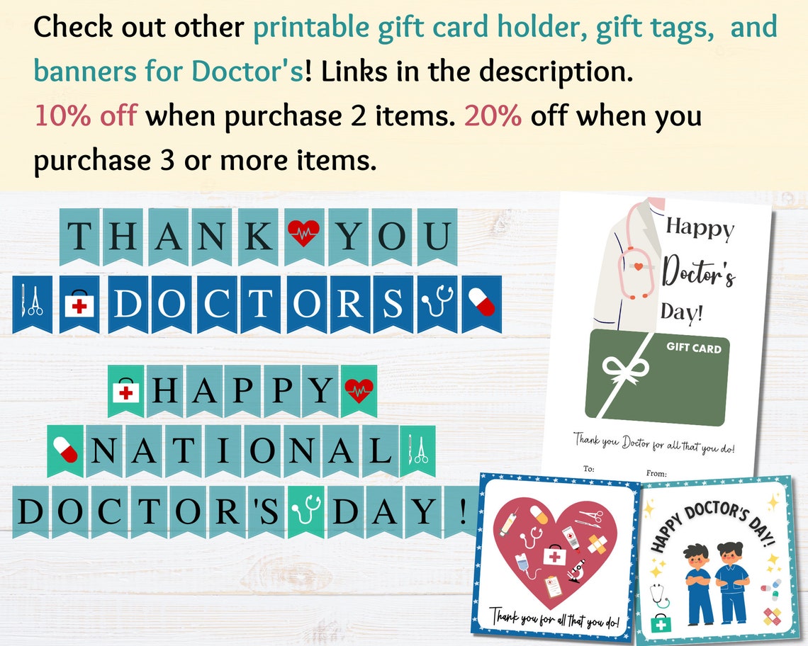 Happy National Doctor's Day Printable Gift Tags Happy - Etsy