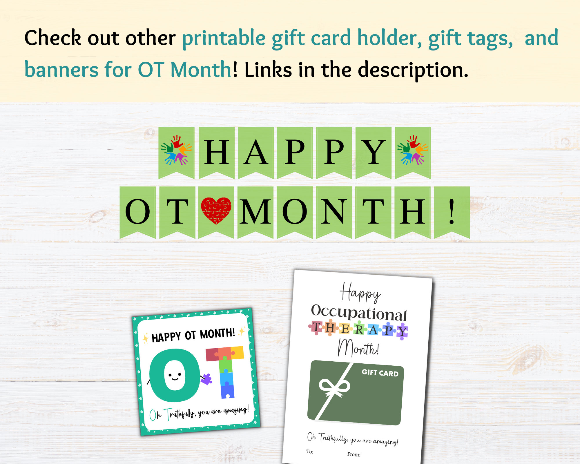 Occupational Therapy Month Printable Gift Tags Happy OT - Etsy UK