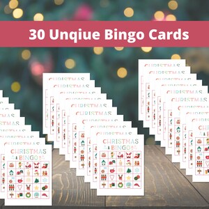 Christmas Bingo Printable | 30 Printable Bingo Cards | Christmas Party ...
