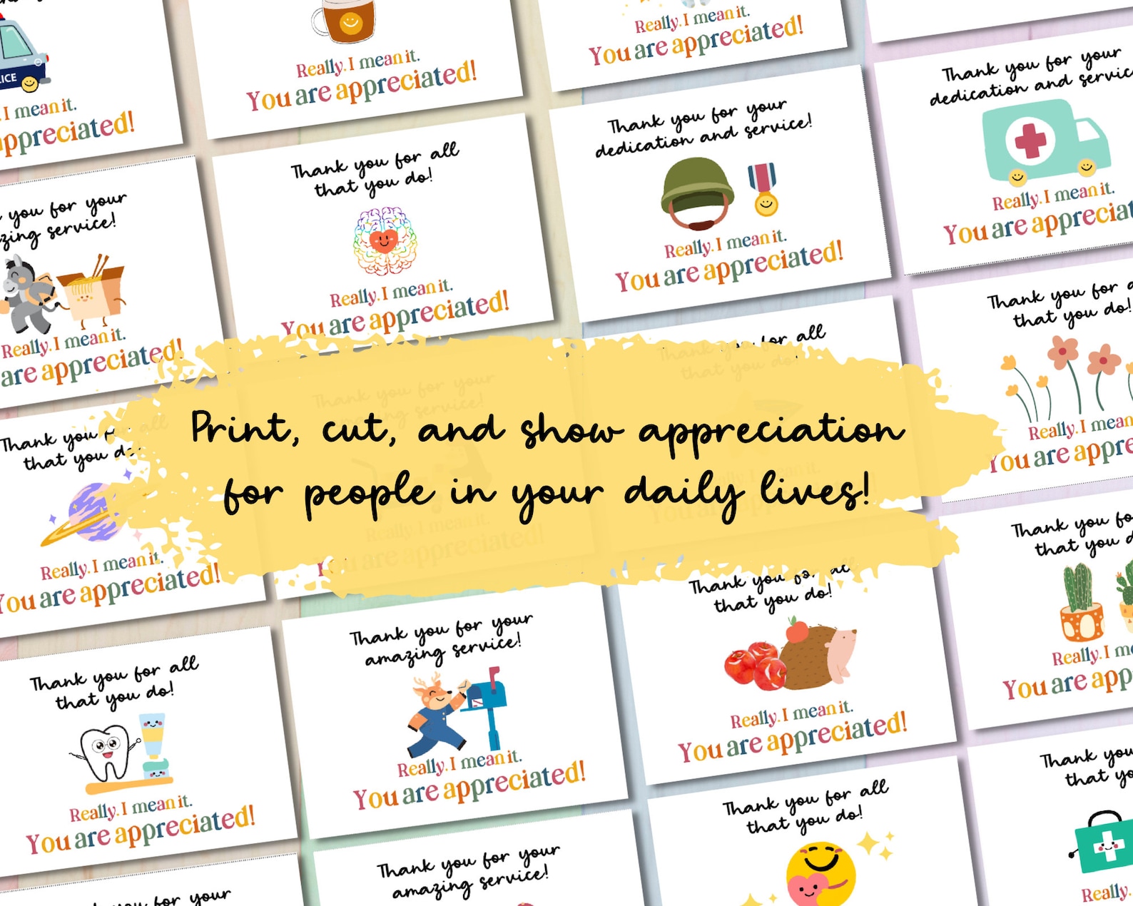 Printable You Are Appreciated Mini Cards | Kindness Cards | Gratitude ...