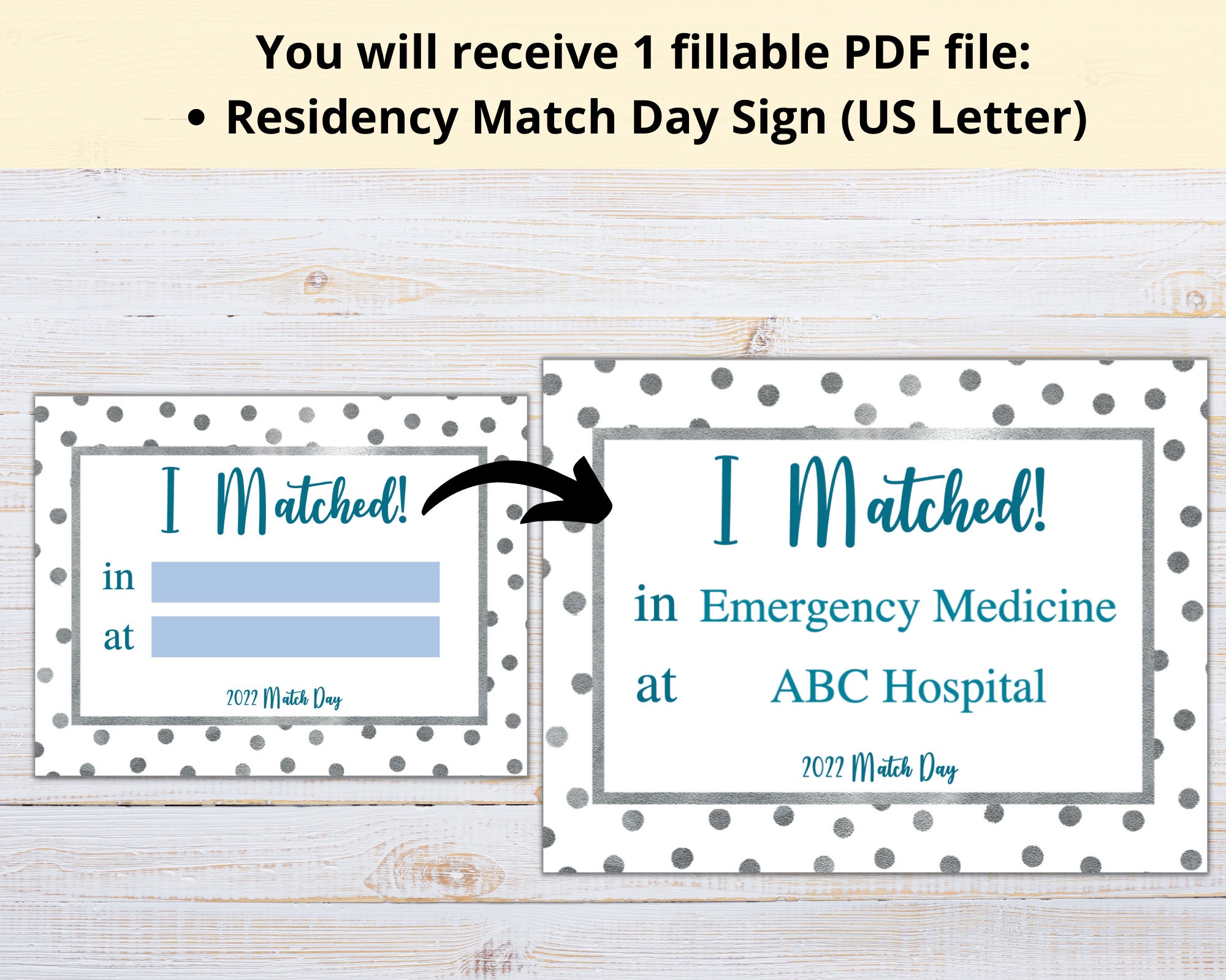 Printable I MATCHED Sign Match Day Ideas Virtual Match Day Residency ...