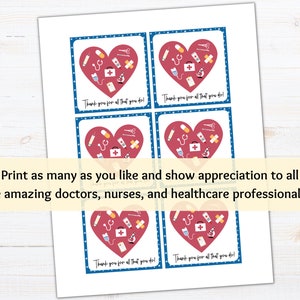 Doctors and Nurses Appreciation Gift Tags | Printable Healthcare ...