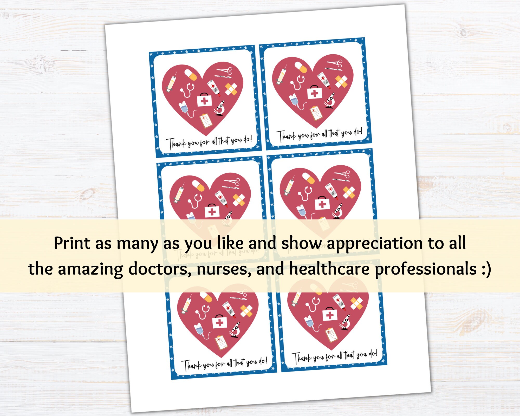 Doctors and Nurses Appreciation Gift Tags Printable Healthcare ...