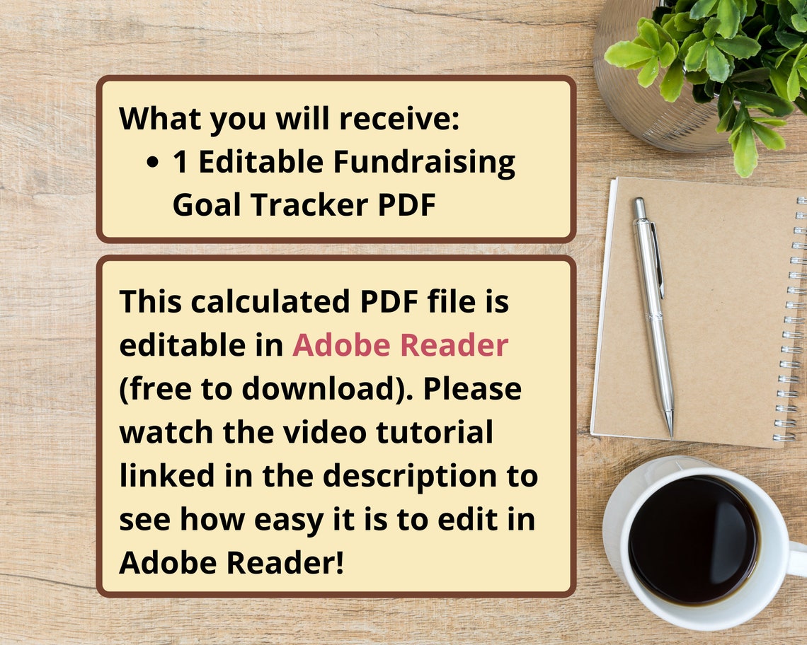 Fundraising Goal Tracker Printable Donation Goal Tracker Etsy