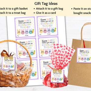 Easter Gift Tag for Teacher | Printable Easter Bunny Teacher Gift Tag ...