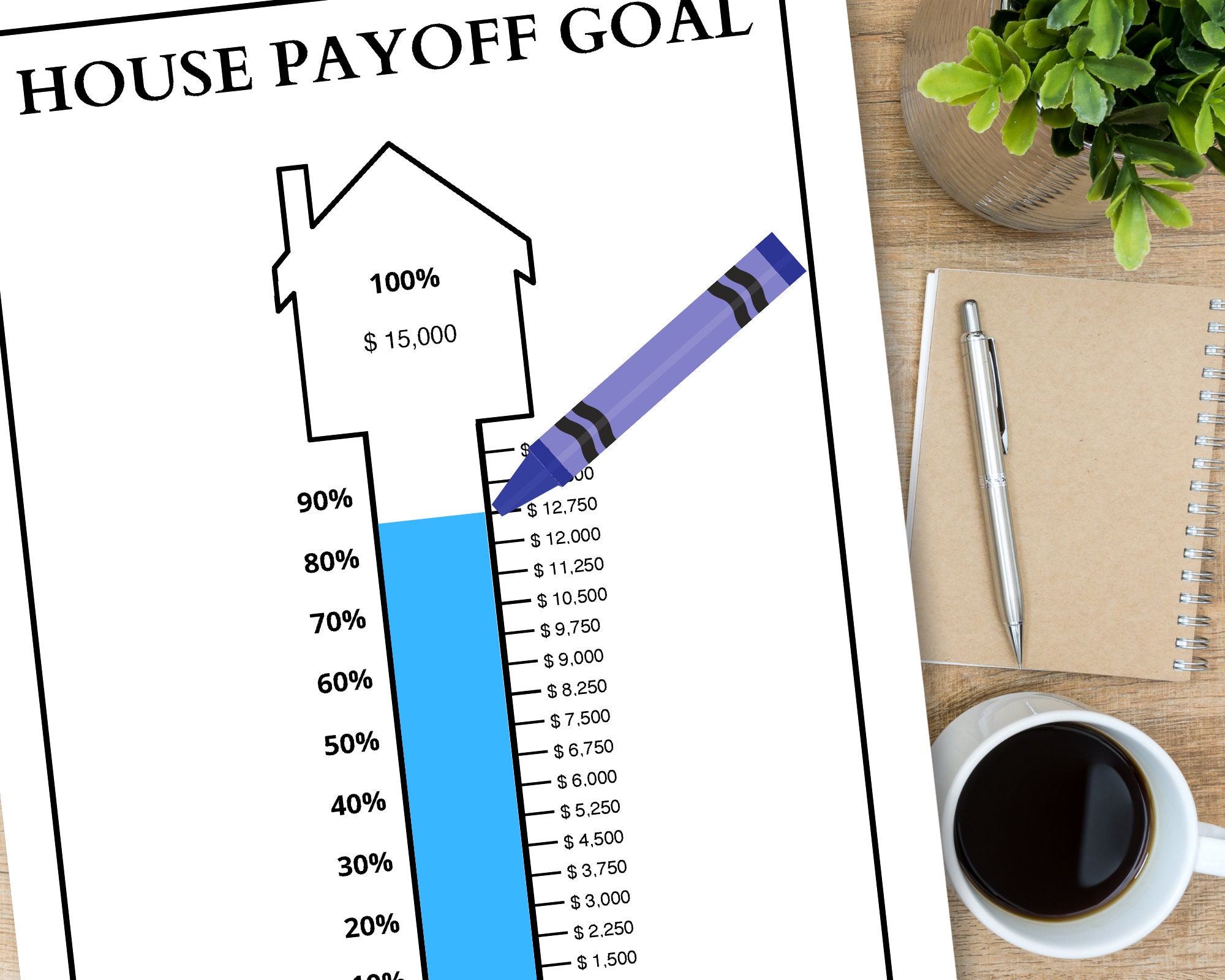 Home Down Payment and House Payoff Goal Tracker Printable Fillable ...