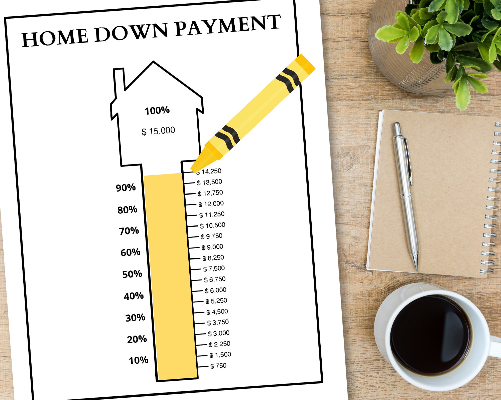 Home Down Payment and House Payoff Goal Tracker Printable Fillable ...