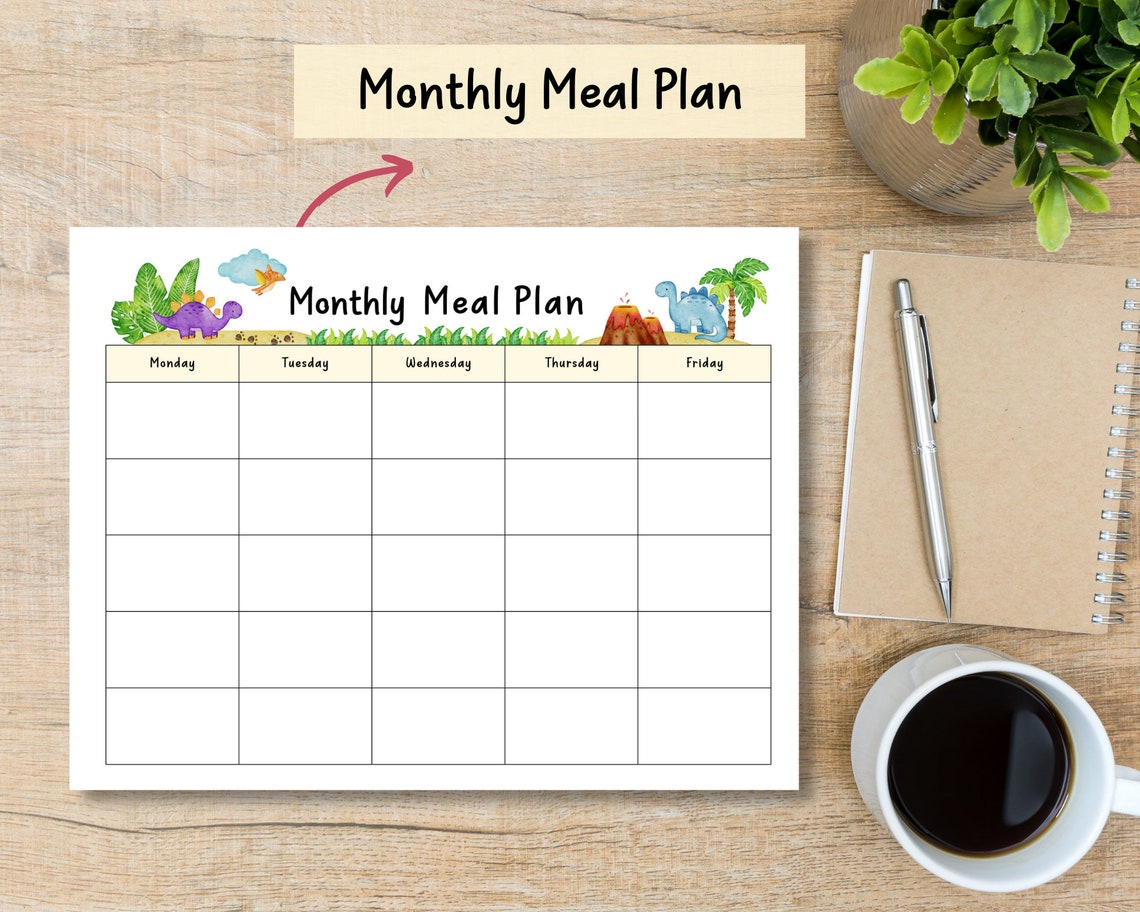 Printable Weekly and Monthly Daycare Meal Plan Fillable Daycare Menu ...