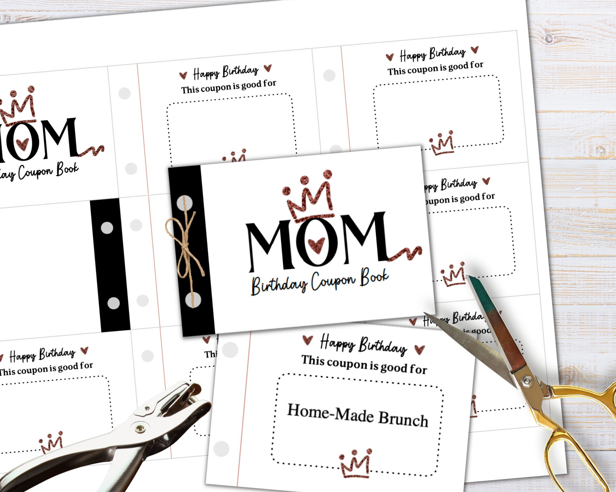 Printable Mom Birthday Coupon Book Template Editable Mom Birthday ...