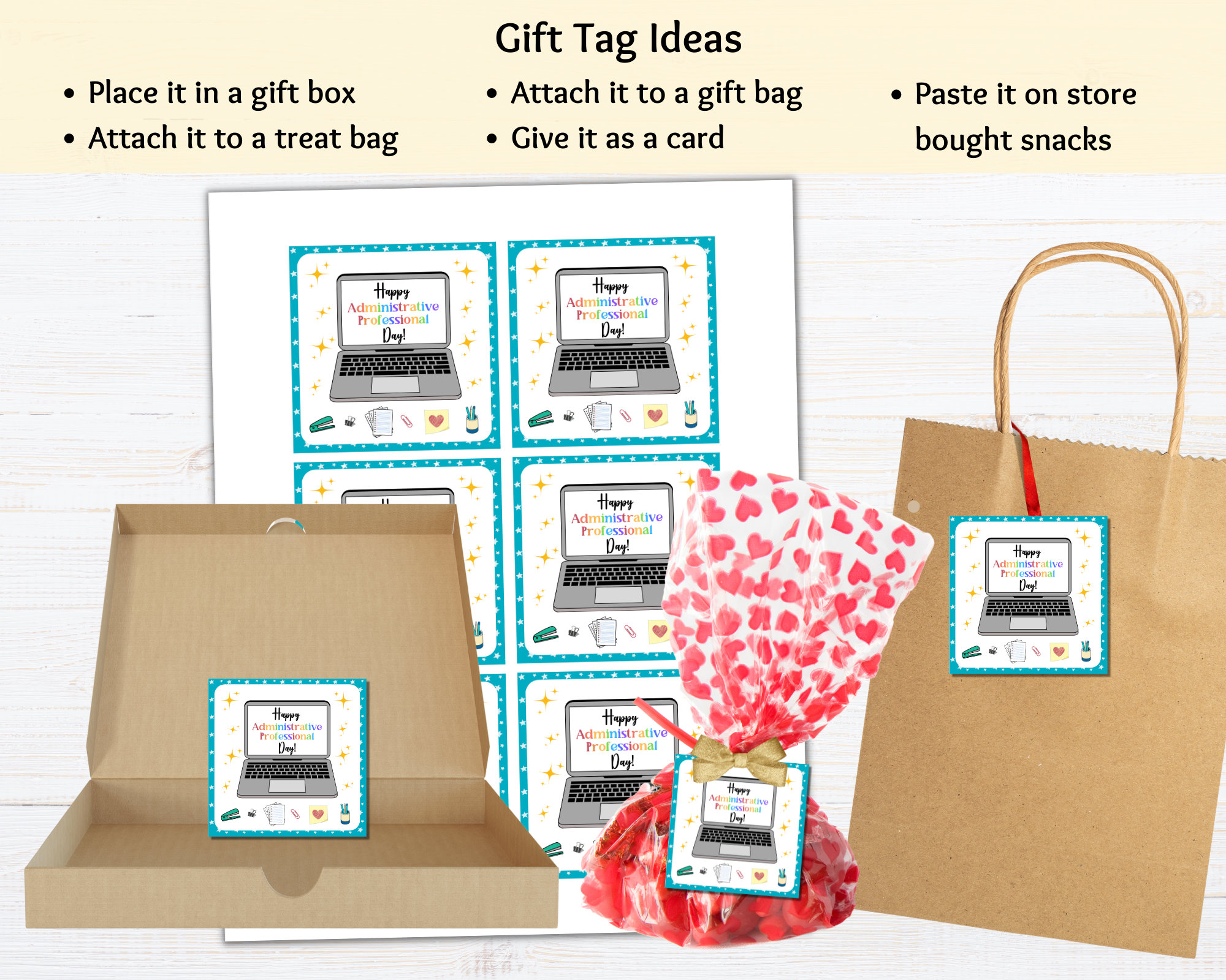 Administrative Professionals Day Gift Tag | Printable Admin Day Favor ...