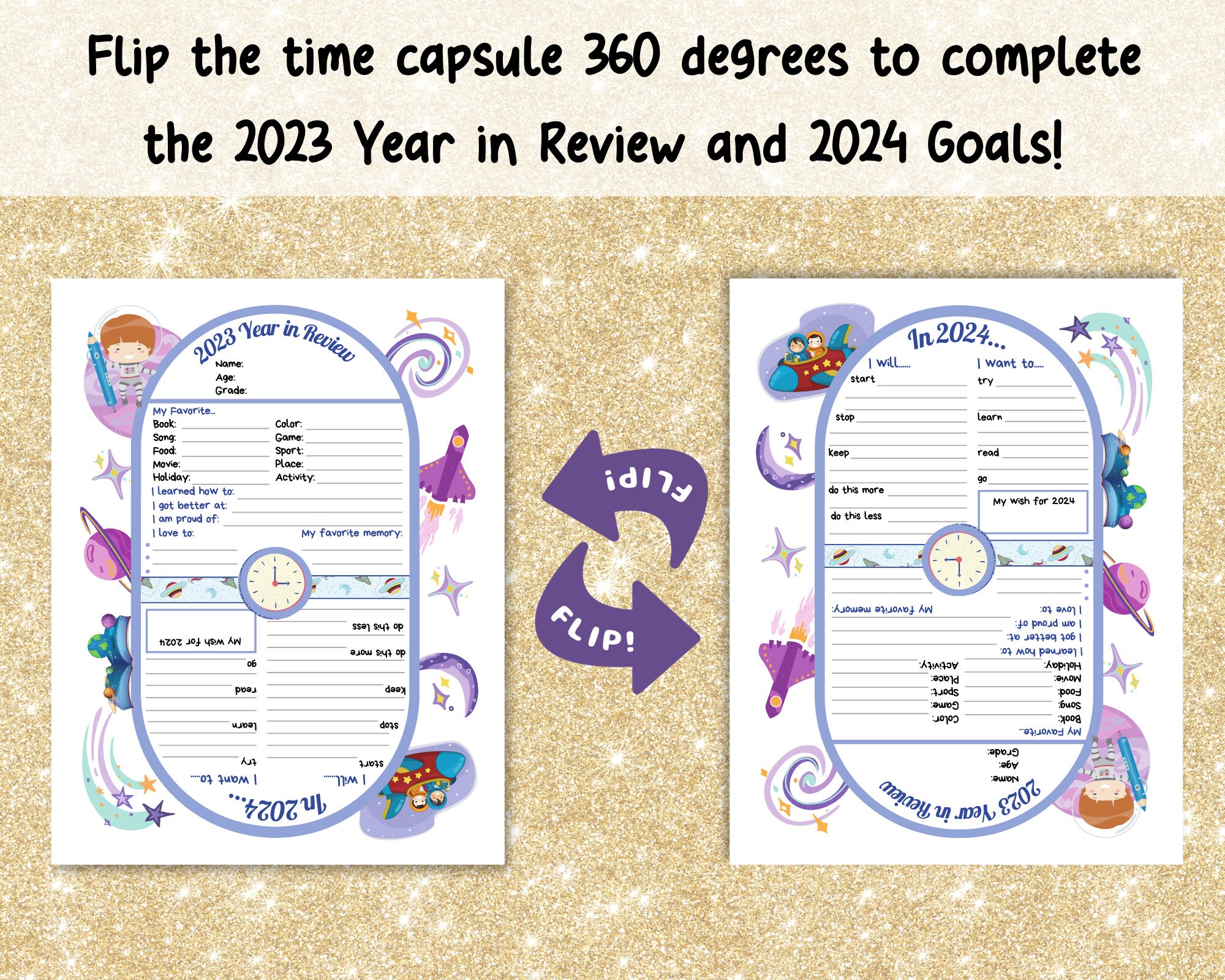 2023 Year in Review Printable | 2024 New Years Resolution Printable ...