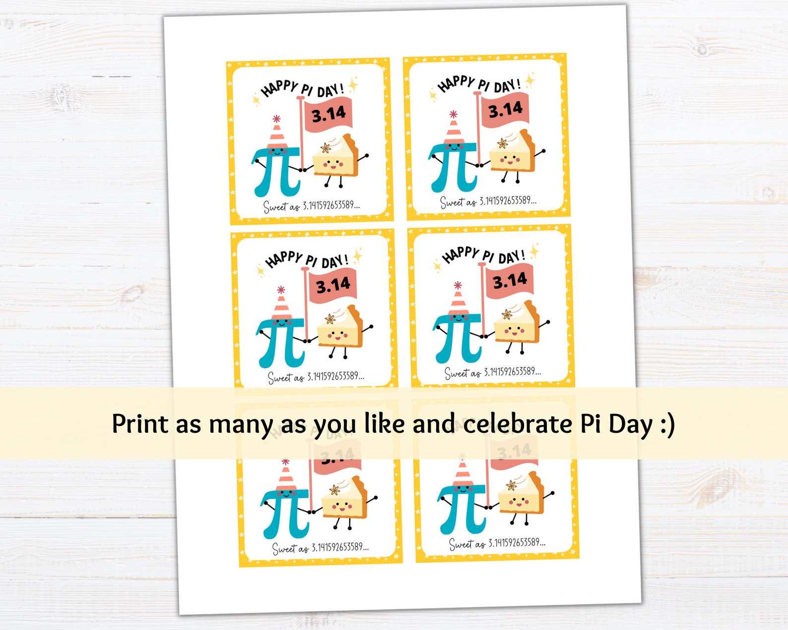 Printable Pi Day Gift Tags | Pi Day Treat Tags | Pi Day Snack Tags | Pi ...