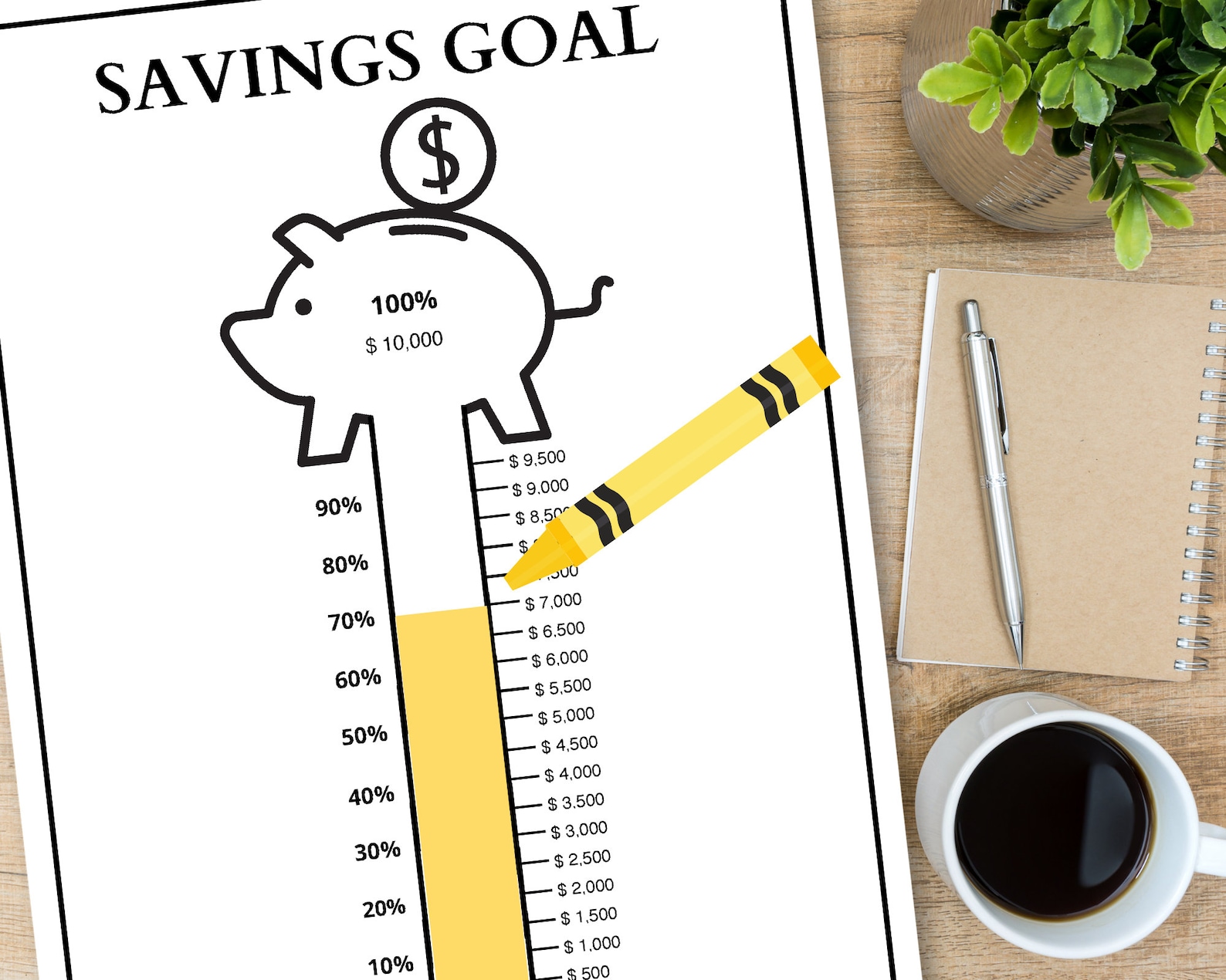 Savings Goal Tracker Printable Fillable Savings Thermometer Tracker ...