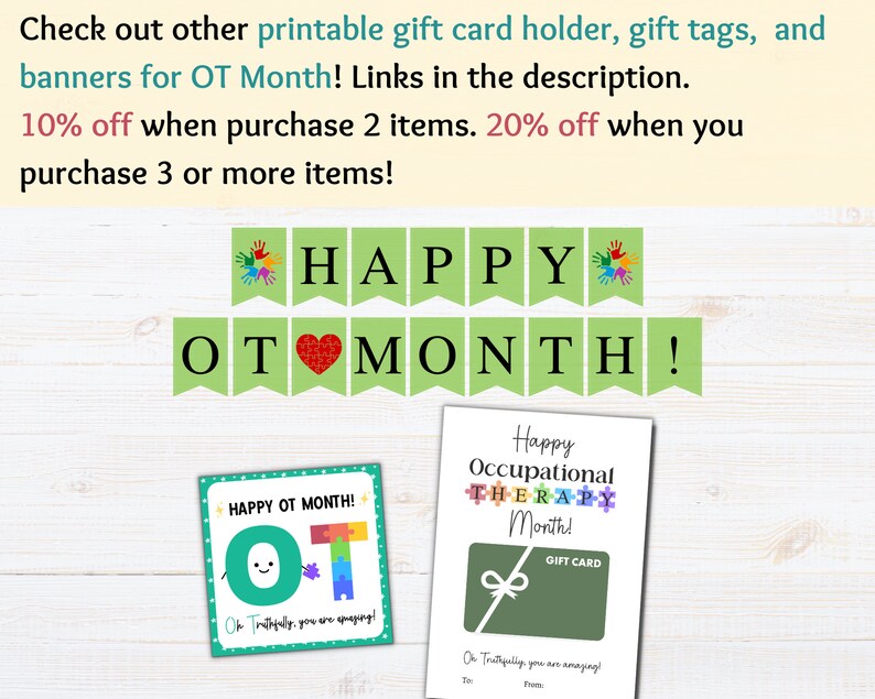 Occupational Therapy Month Printable Gift Tags Happy OT - Etsy