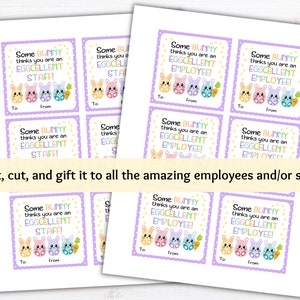 Easter Gift Tag for Employee and Staff | Printable Easter Bunny ...