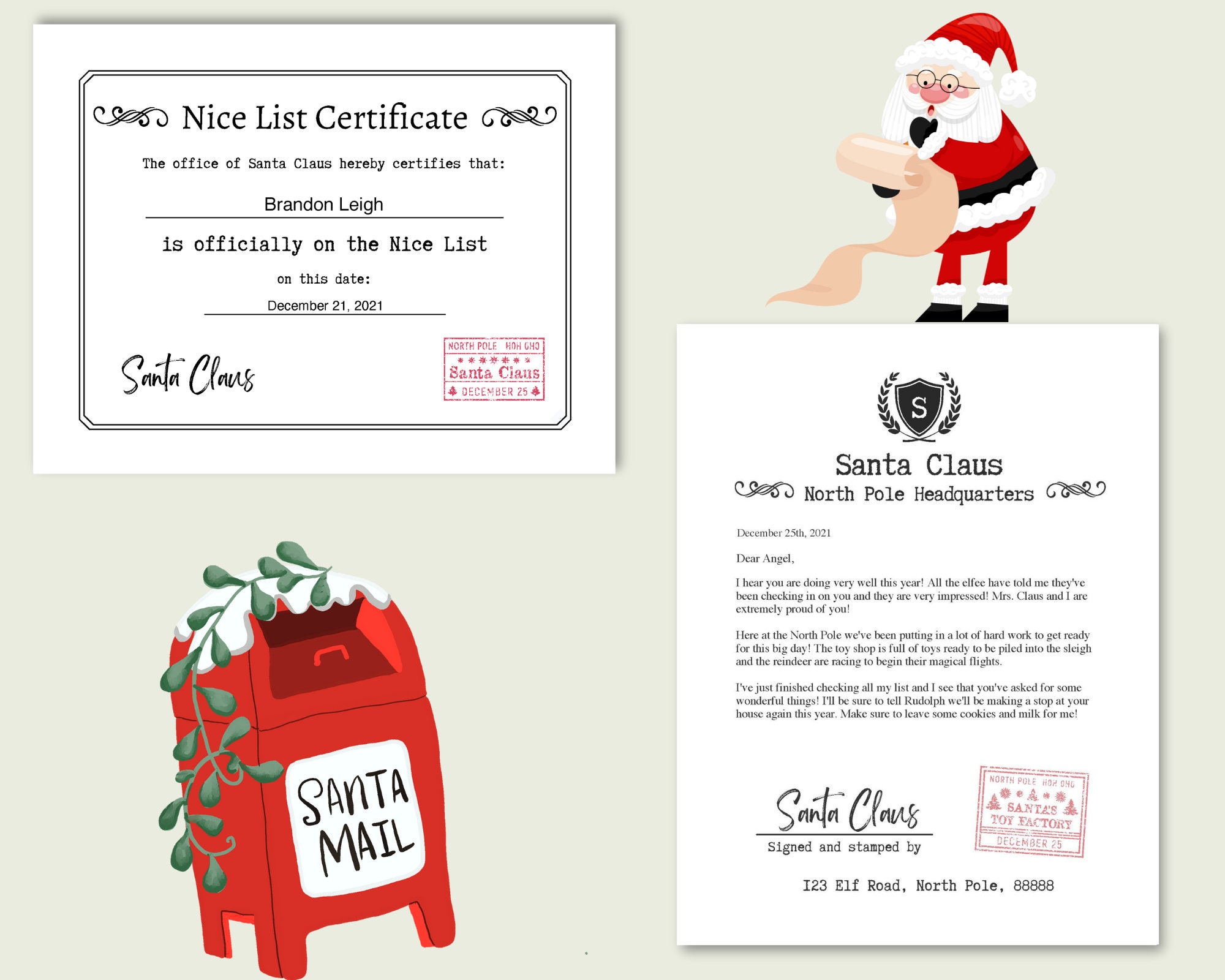 Editable Letter From Santa | Editable Nice List Certificate | Letter ...