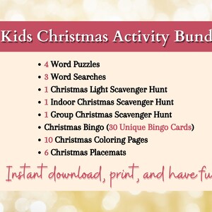 Kids Christmas Activities Bundle | Printable Christmas Games | Activity ...