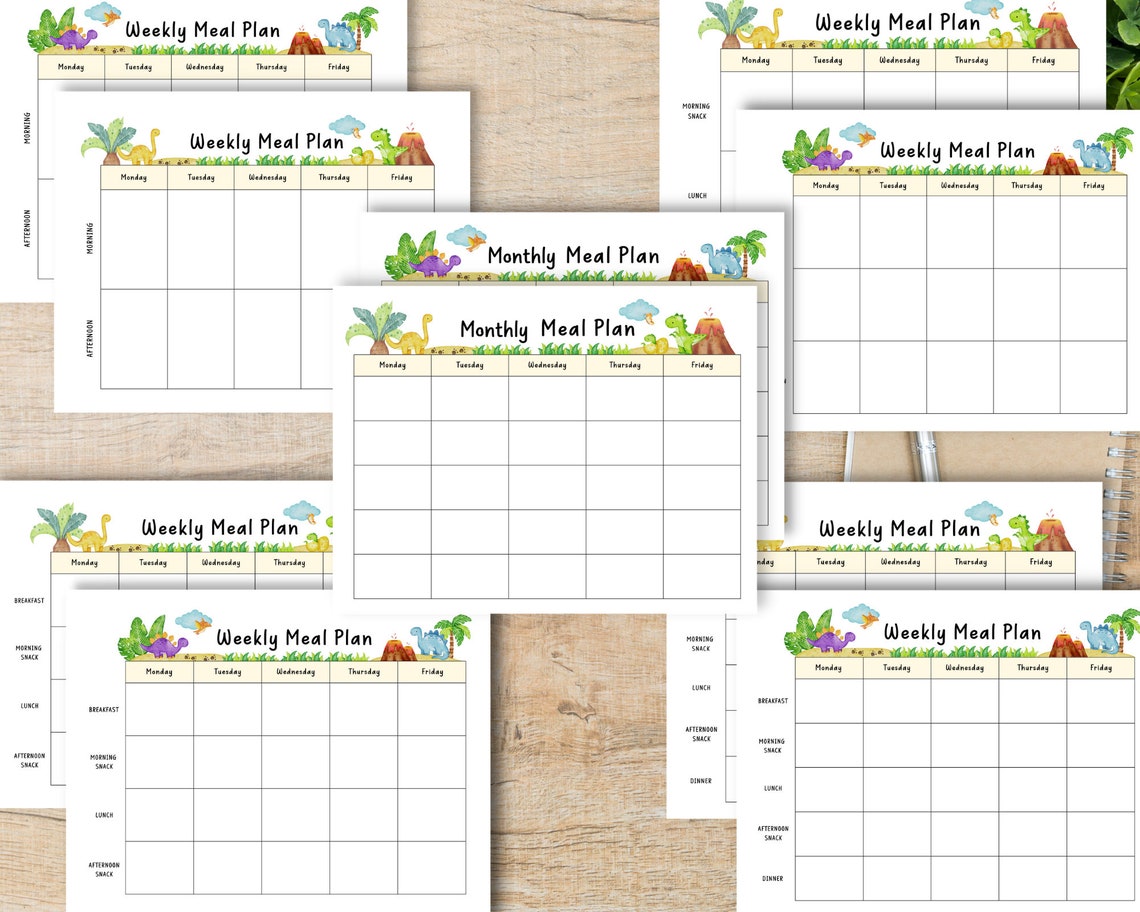 Printable Weekly and Monthly Daycare Meal Plan Fillable Daycare Menu ...