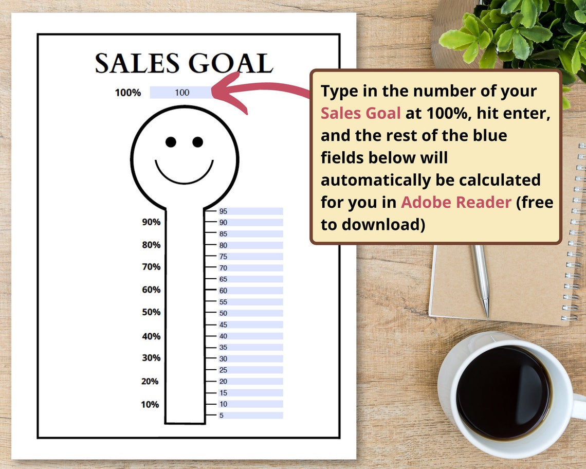 Revenue Goal Tracker Printable Sales Goal Tracker Fillable | Etsy Canada