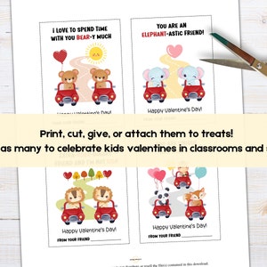 Printable Kids Animals Valentines Cards Gift Tags | Zoo and Farm ...
