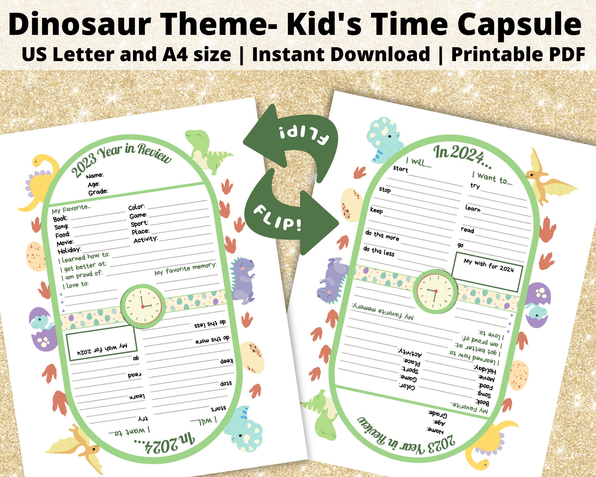 2023 Kids Time Capsule Printable | 2024 New Years Resolution | Kids ...