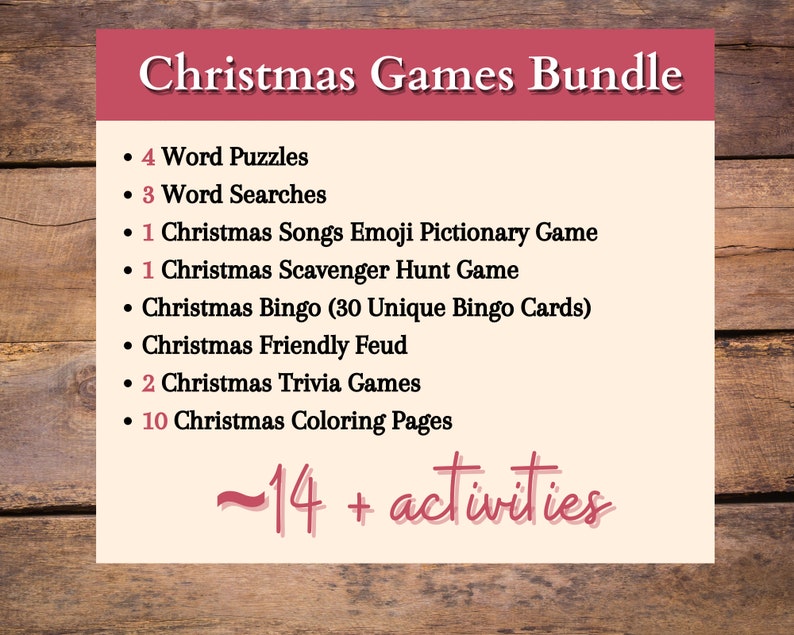 Christmas Games Bundle Printable Christmas Games Family Christmas Games ...