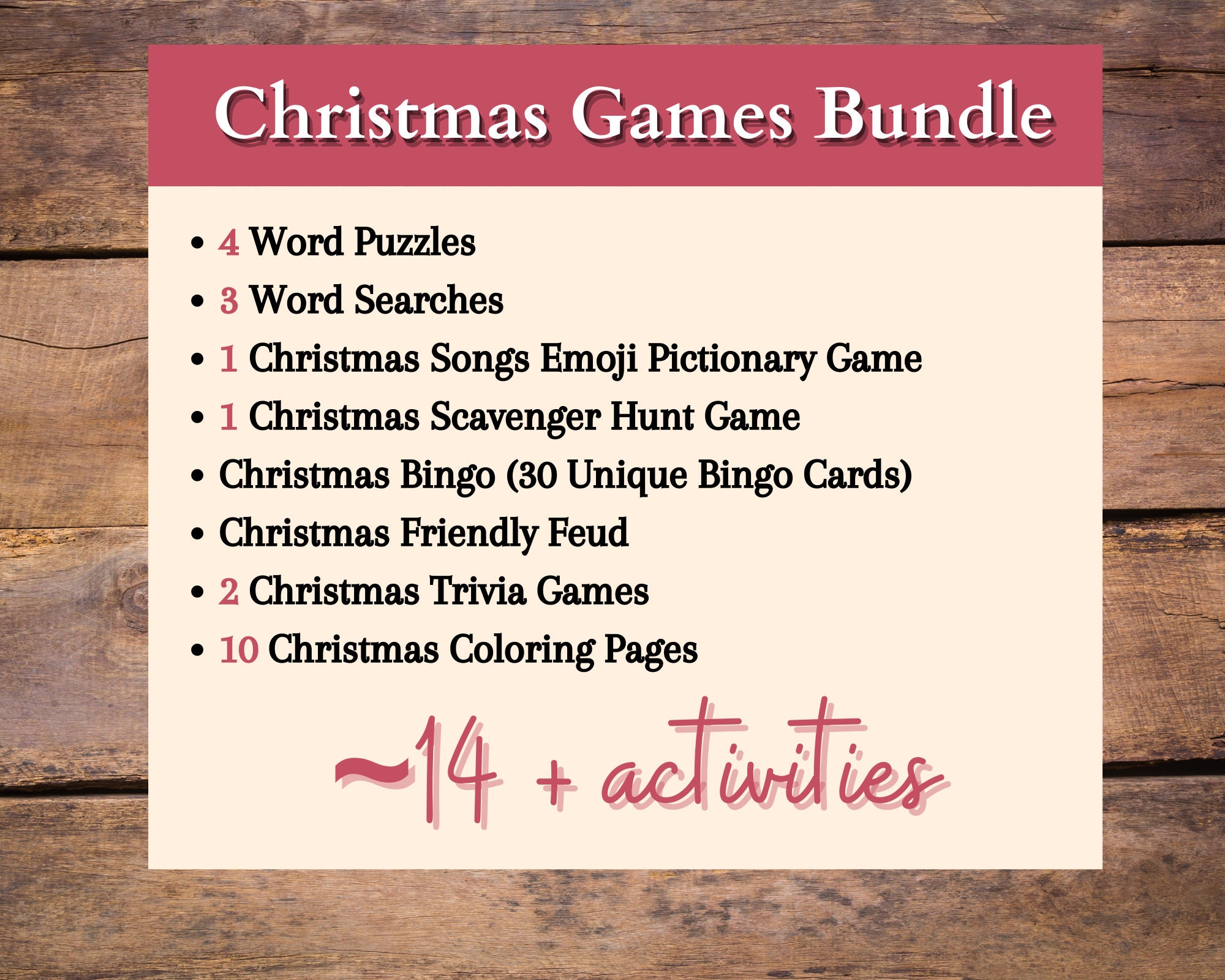 Christmas Games Bundle Printable Christmas Games Family Christmas Games ...
