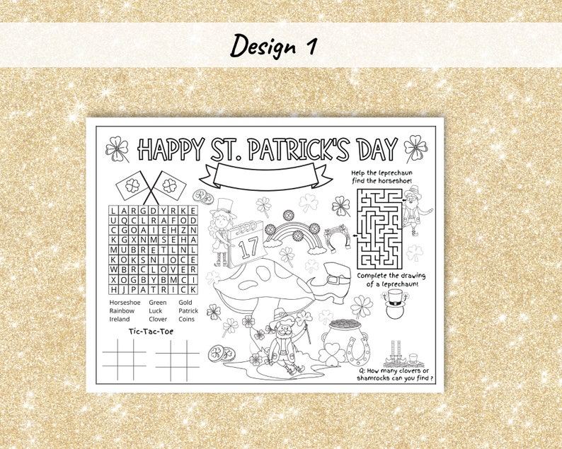 St Patricks Day Coloring Activity Bundle St Patricks Day Coloring ...
