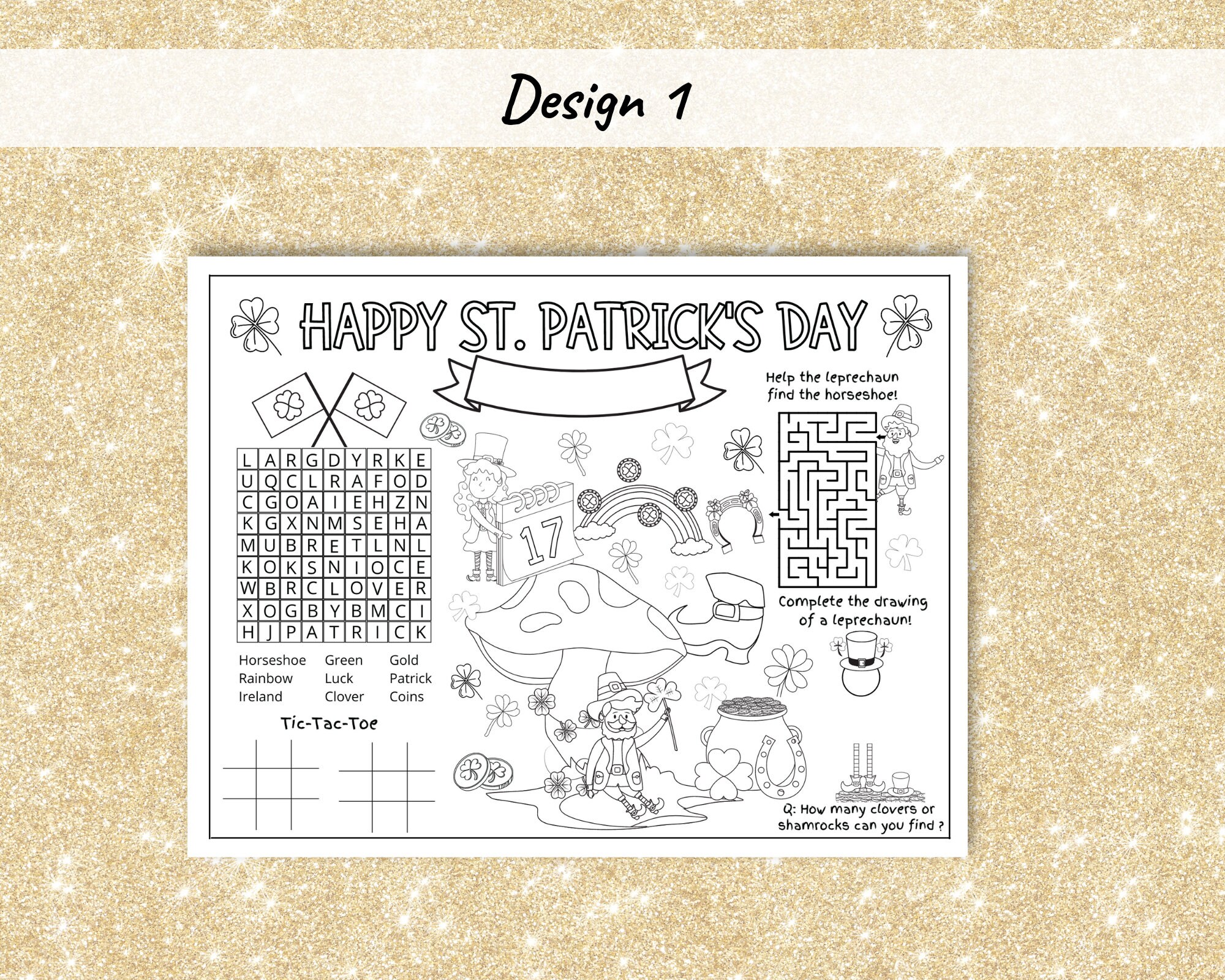 St Patricks Day Coloring Activity Bundle St Patricks Day Coloring ...