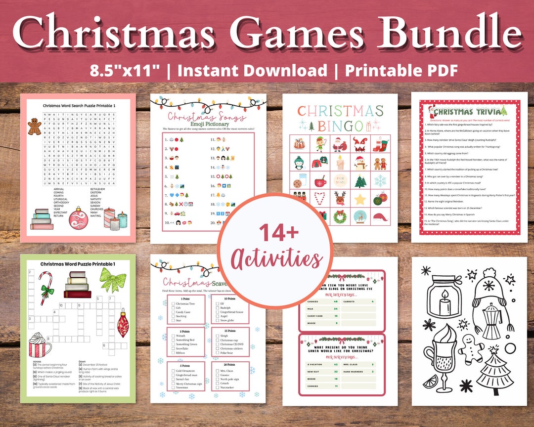 Christmas Games Bundle | Printable Christmas Games | Family Christmas ...