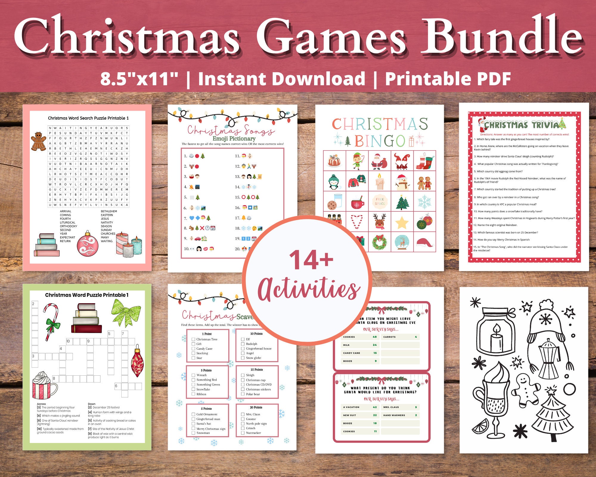 Christmas Games Bundle | Printable Christmas Games | Family Christmas ...