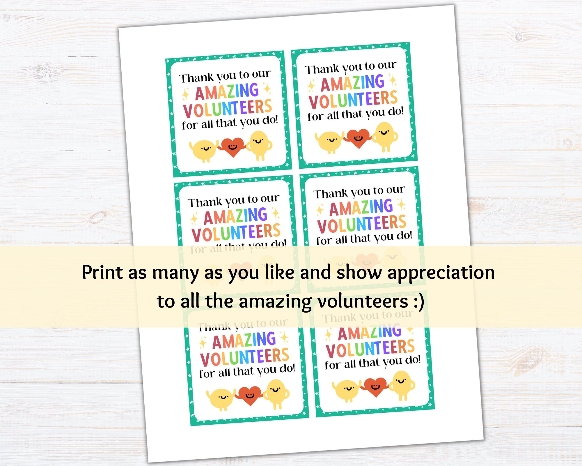 Volunteer Appreciation Gift Tags | Printable Volunteer Gift Tags ...