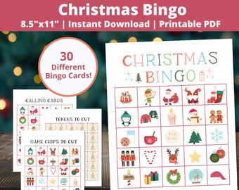 Christmas Bingo Printable 30 Printable Bingo Cards - Etsy