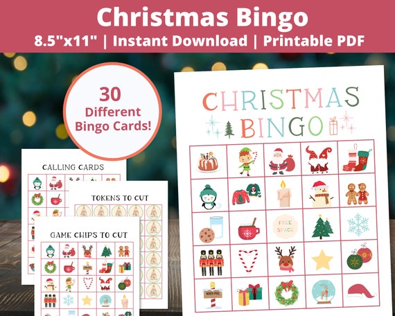 Christmas Bingo Printable 30 Printable Bingo Cards - Etsy