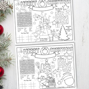 BUNDLE Christmas Placemats | Printable Christmas Coloring Placemats ...