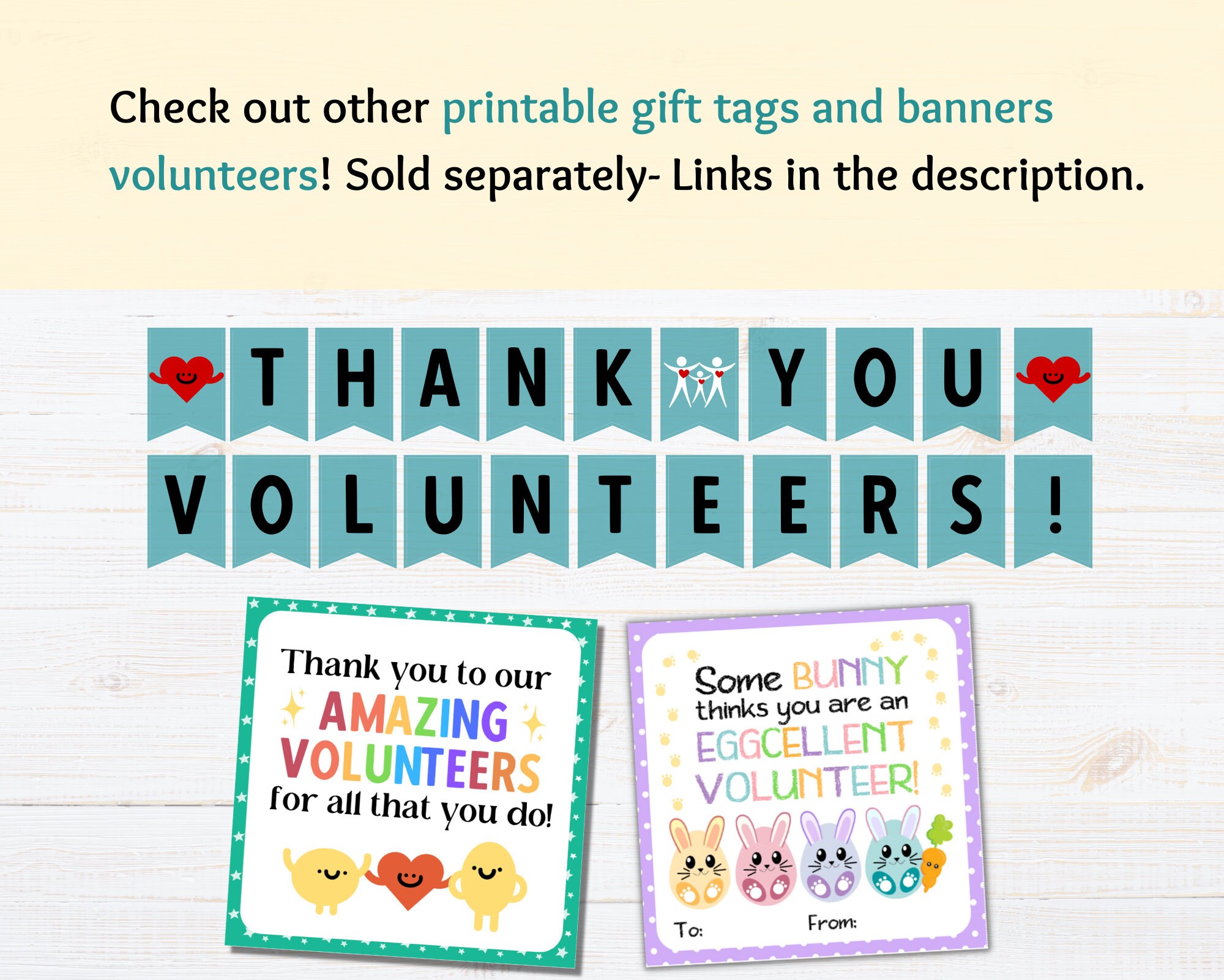 Volunteer Appreciation Gift Tags Printable Volunteer Gift Tags Thank ...